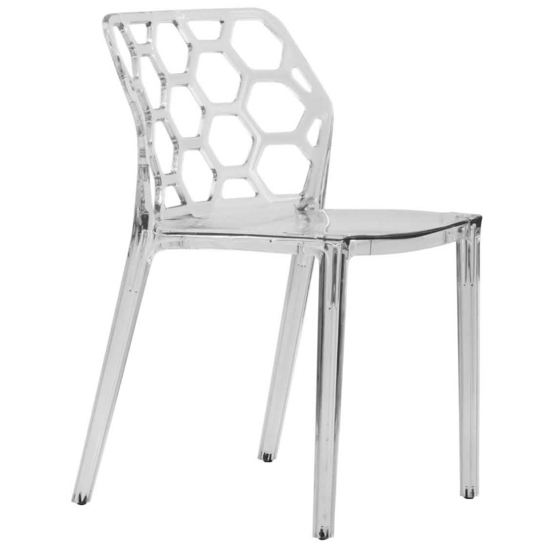 Dynamic Honeycomb Design Dining Side Chair in Plastic | LeisureMod ...